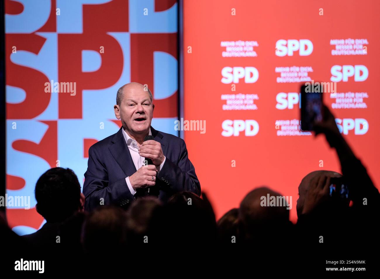 German Chancellor Olaf Scholz answers questions during the federal ...