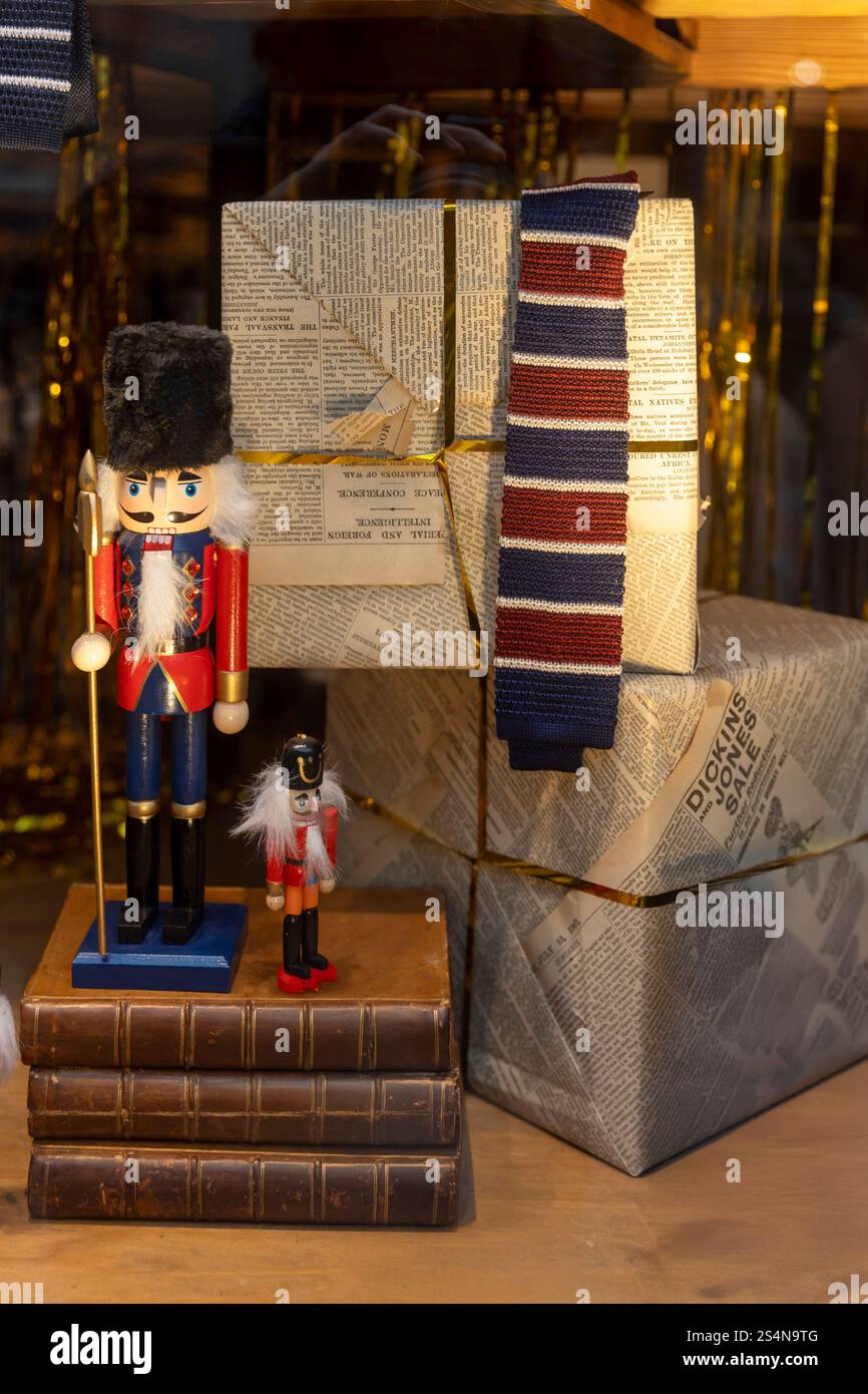 London, UK – December 2, 2024: Store window display featuring two ...