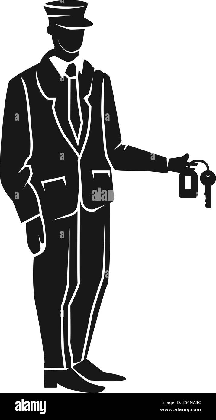 Valet hand key icon. Simple illustration of valet hand key vector icon ...