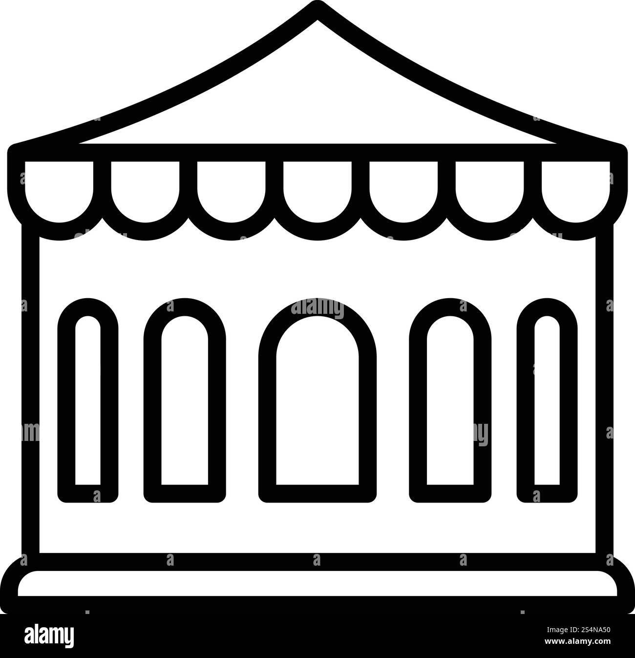 Tent with large windows icon. Outline tent with large windows vector ...