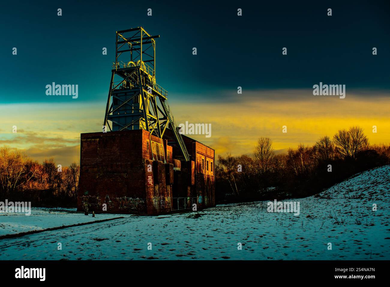 Barnsley main colliery ruins, 1824 coal mine pit head in colour Stock ...