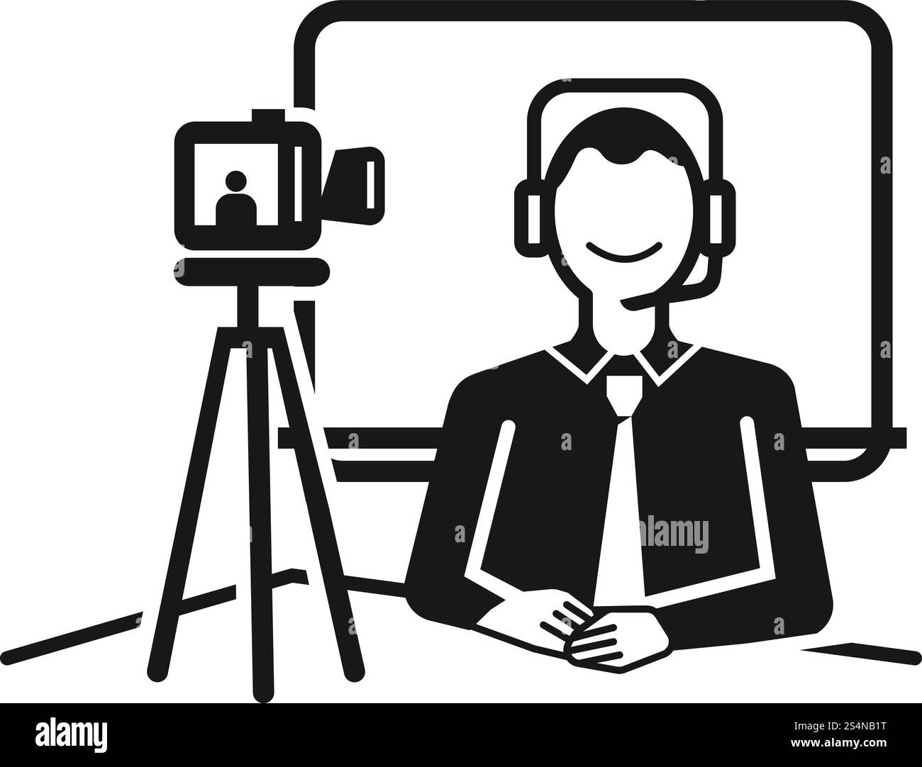 Live tv icon. Simple illustration of live tv vector icon for web design ...