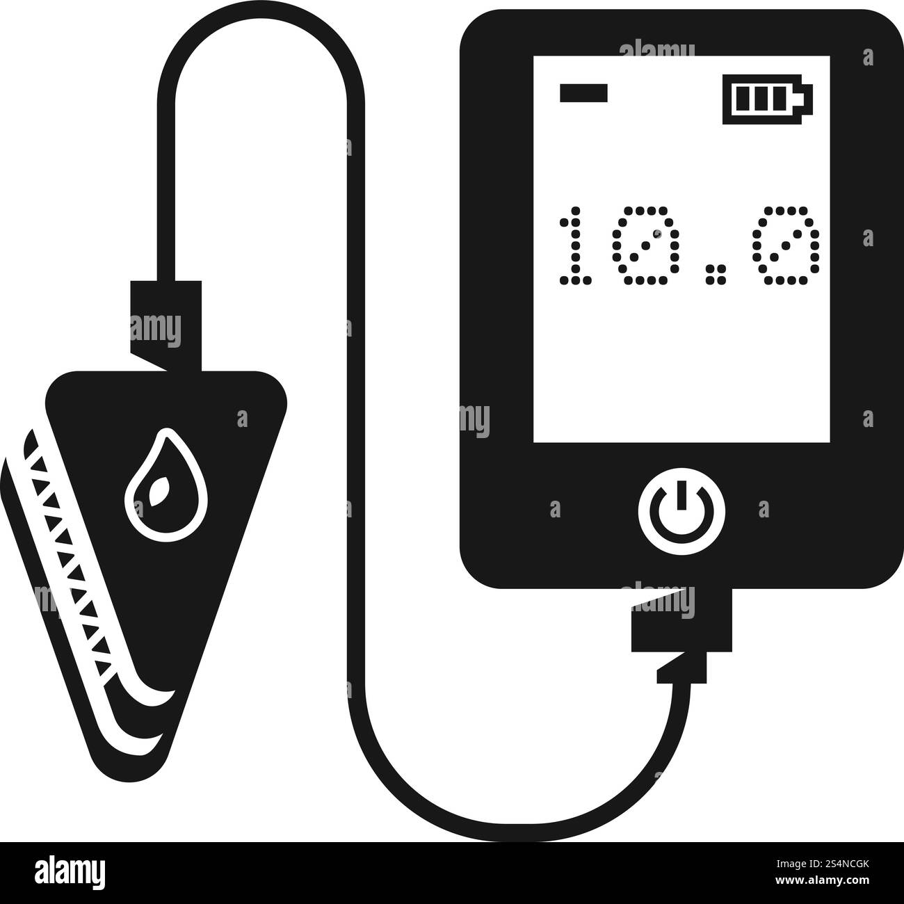 Home glucose meter icon. Simple illustration of home glucose meter vector icon for web design ...