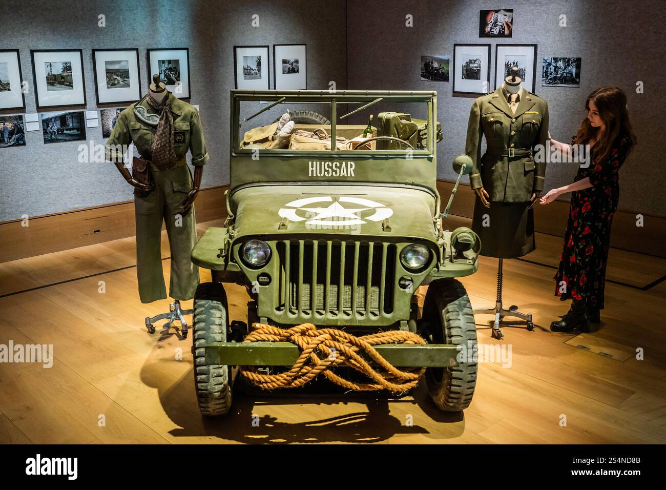 London, UK. 13 Jan 2025. A WW2 jeep as used in the film and costume ...