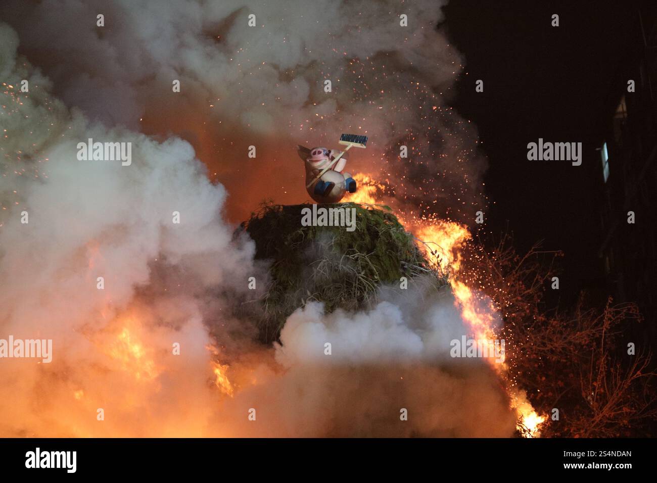 Large bonfire to celebrate the festivity of Saint Anthony, patron saint ...