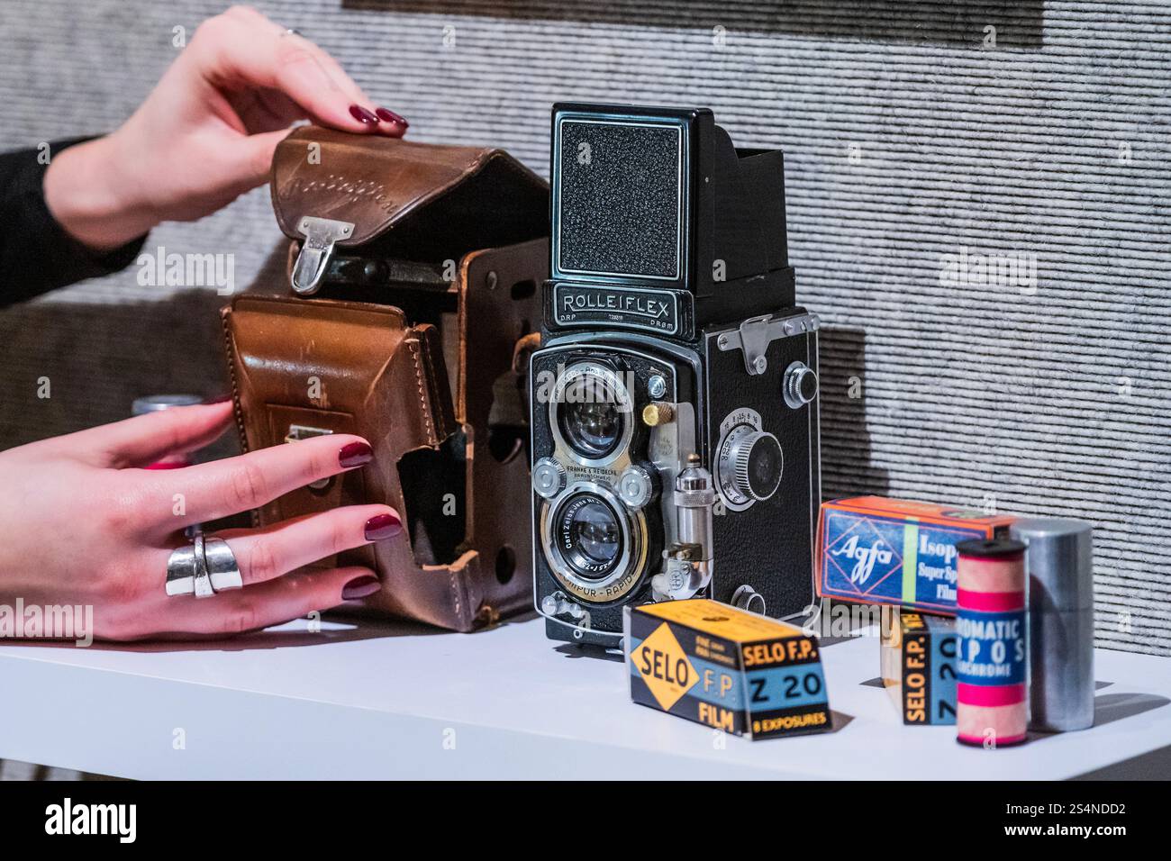 London, UK. 13 Jan 2025. ‘The replica roliflex made for the film - Lee ...