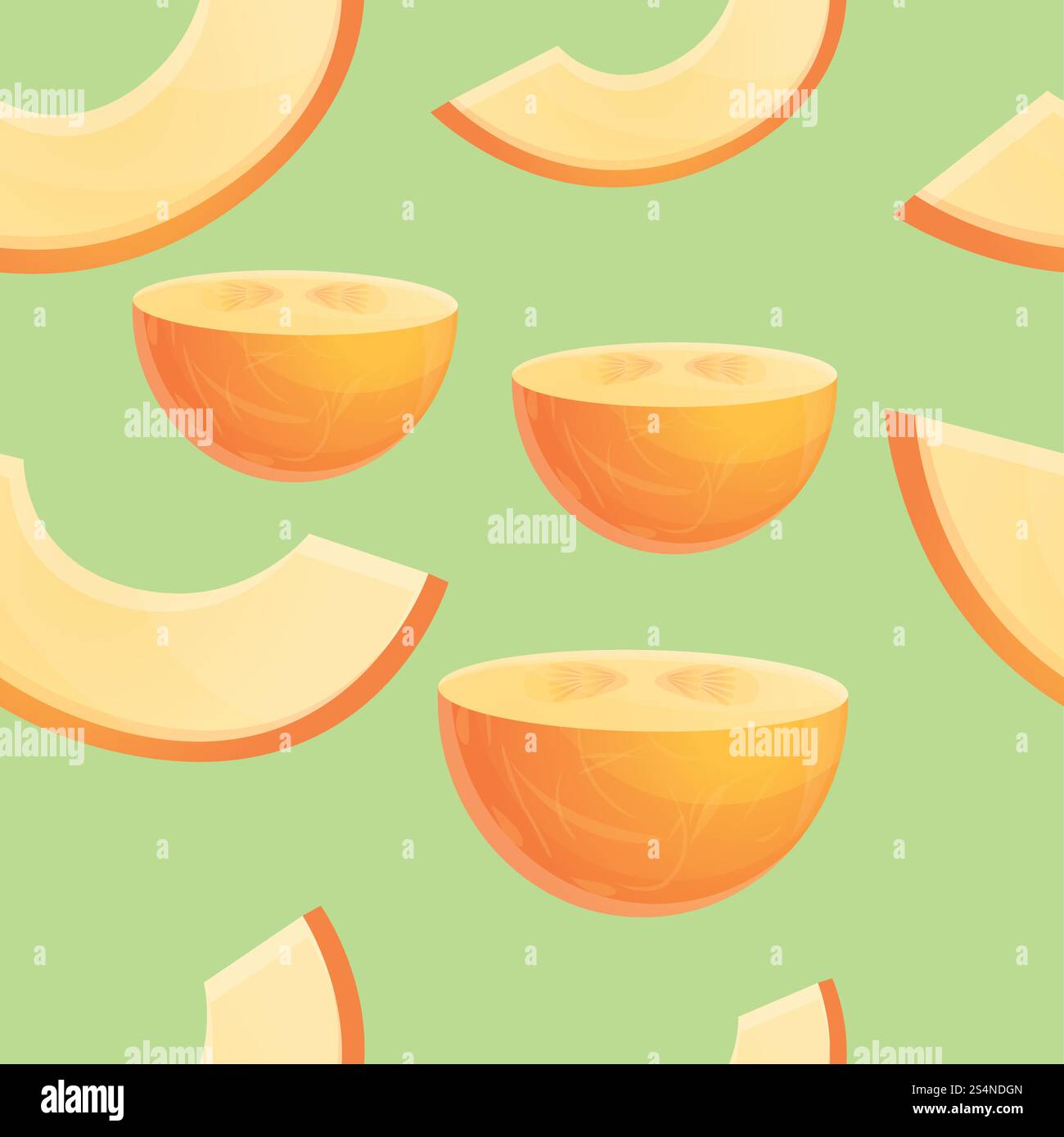 Fresh melon pattern. Cartoon illustration of fresh melon vector pattern ...