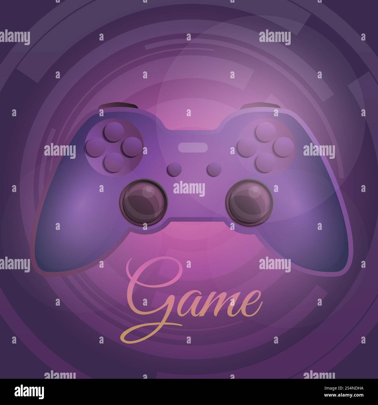 Video game controller concept background. Cartoon illustration of video ...