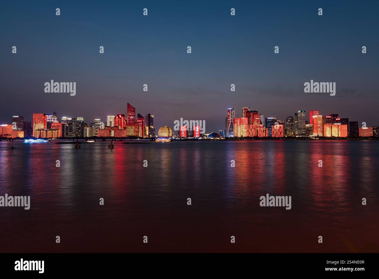 Qianjiang New City (Qianjiang CBD) Night, view Hangzhou, Zhejiang ...