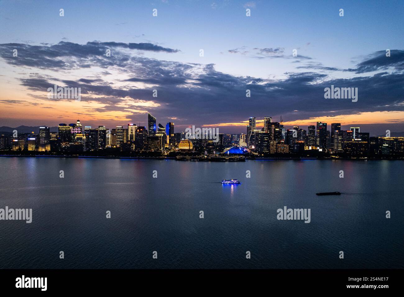 Qianjiang New City (Qianjiang CBD) Night, view Hangzhou, Zhejiang ...