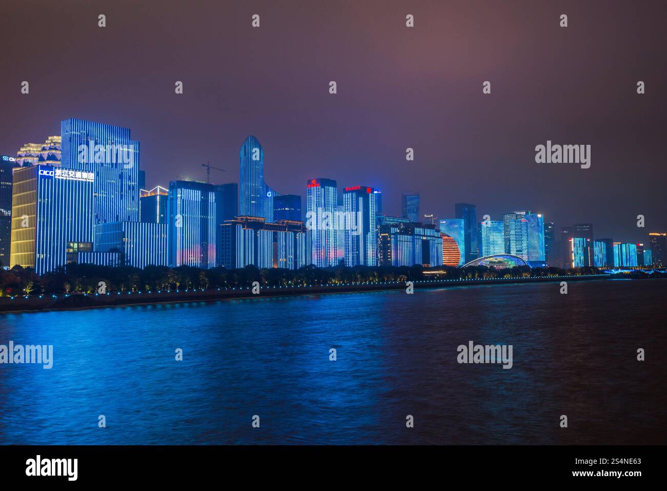 Qianjiang New City (Qianjiang CBD) Night, view Hangzhou, Zhejiang ...