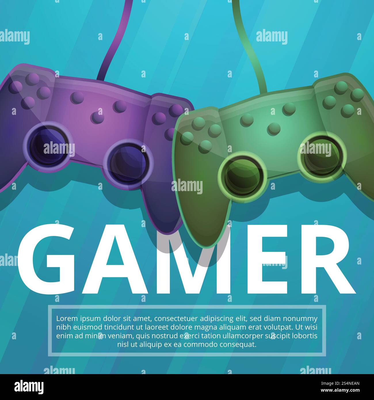 Gamer concept background. Cartoon illustration of gamer vector concept ...