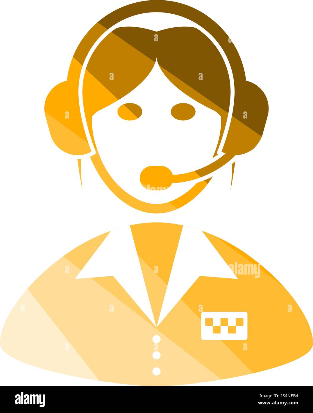 Taxi Dispatcher Icon. Flat Color Ladder Design. Vector Illustration ...