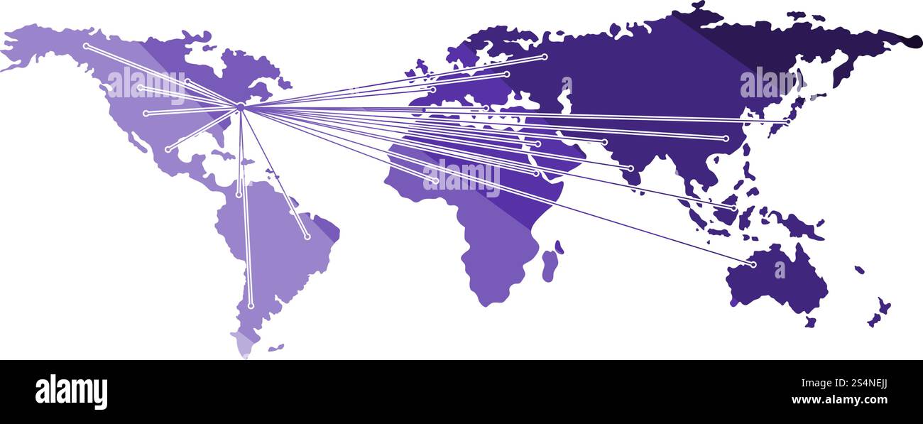Map With Directions To All Part Of The World. Flat Color Ladder Design ...