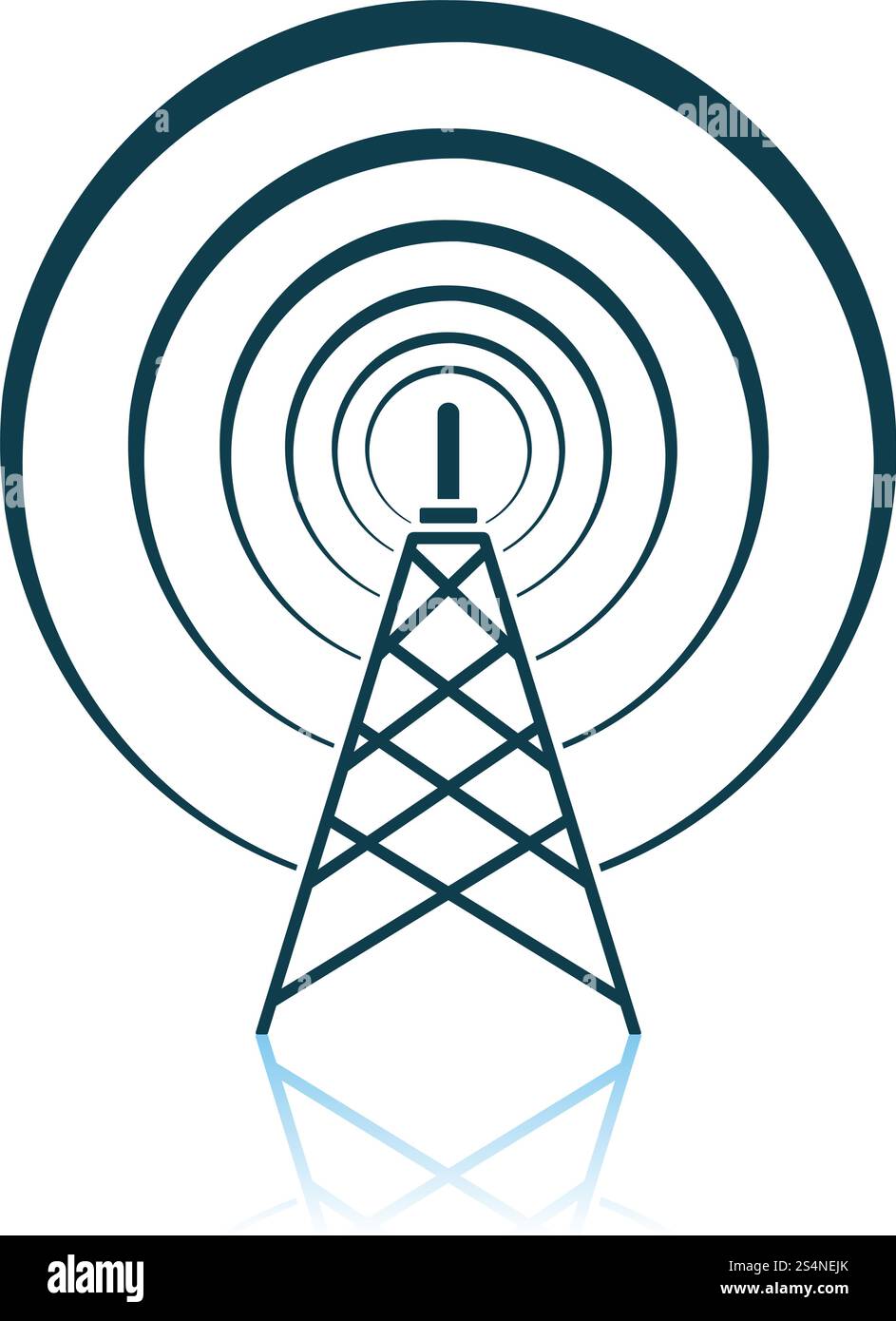 Radio Antenna Icon. Shadow Reflection Design. Vector Illustration Stock ...
