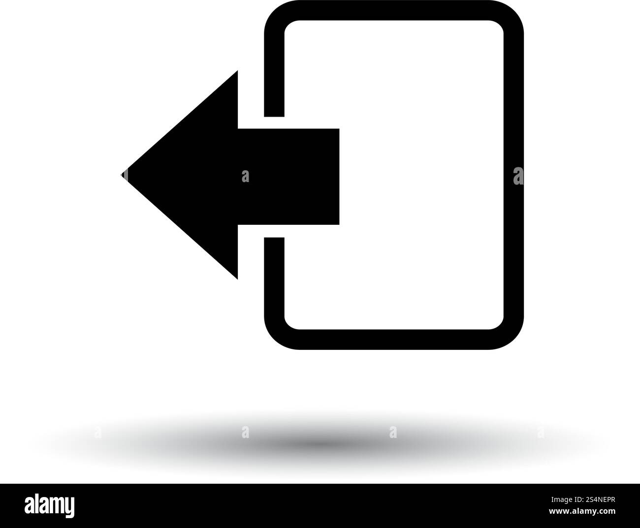 Exit Icon. Black on White Background With Shadow. Vector Illustration ...