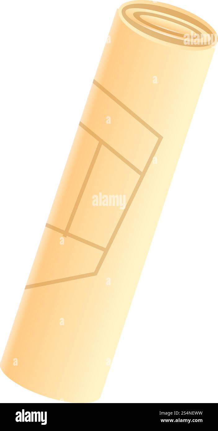 Architect paper roll icon. Cartoon of architect paper roll vector icon ...