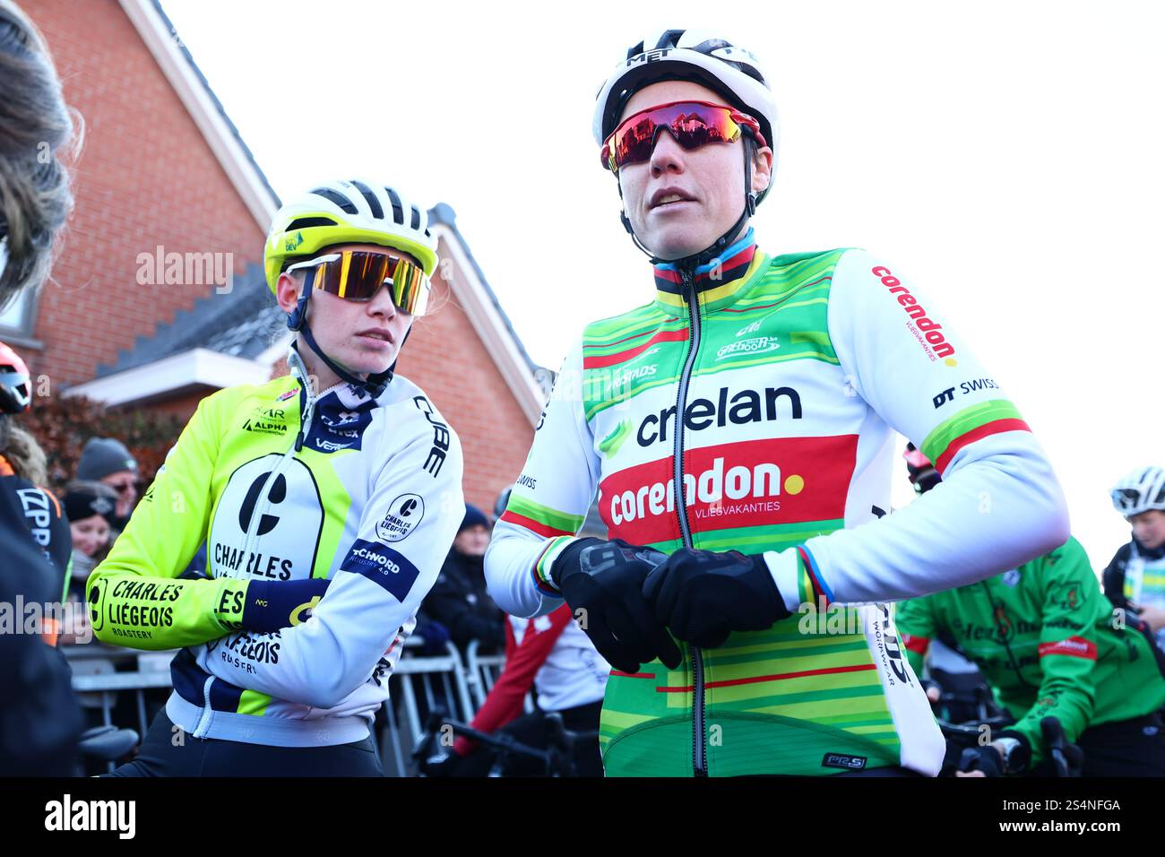 Otegem, Belgium. 13th Jan, 2025. Belgian Julie Brouwers and Belgian ...