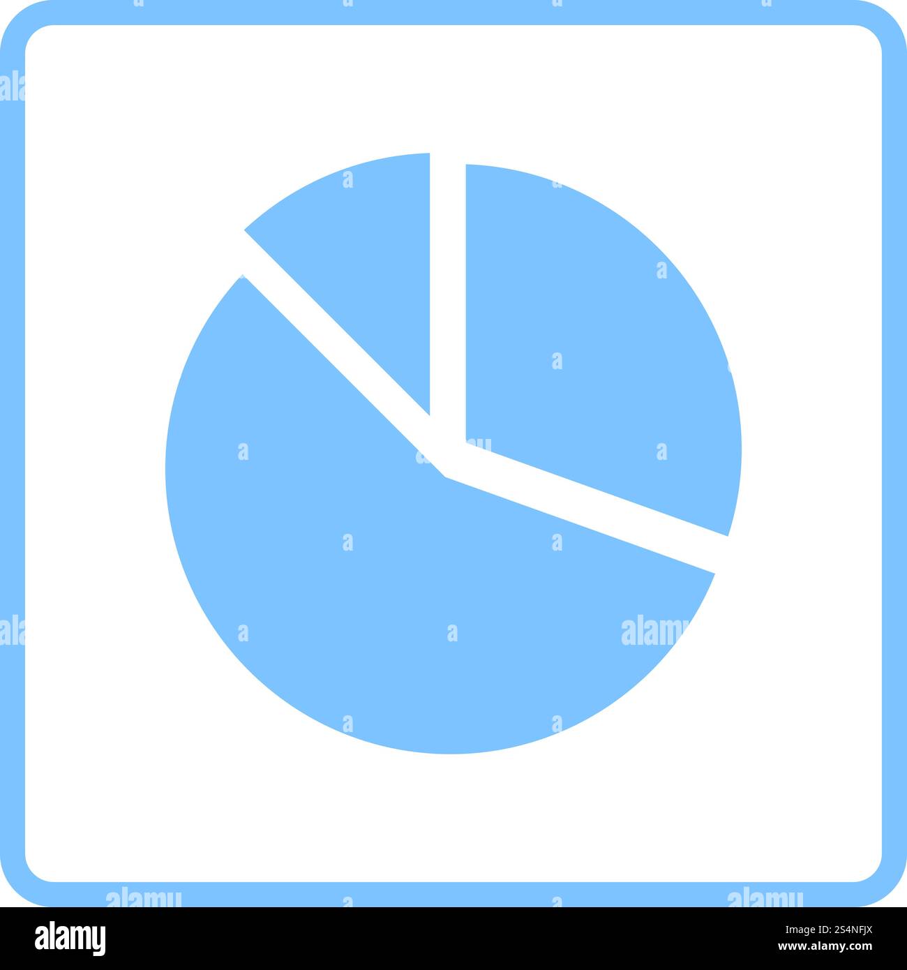 Pie Chart Icon. Blue Frame Design. Vector Illustration Stock Vector ...