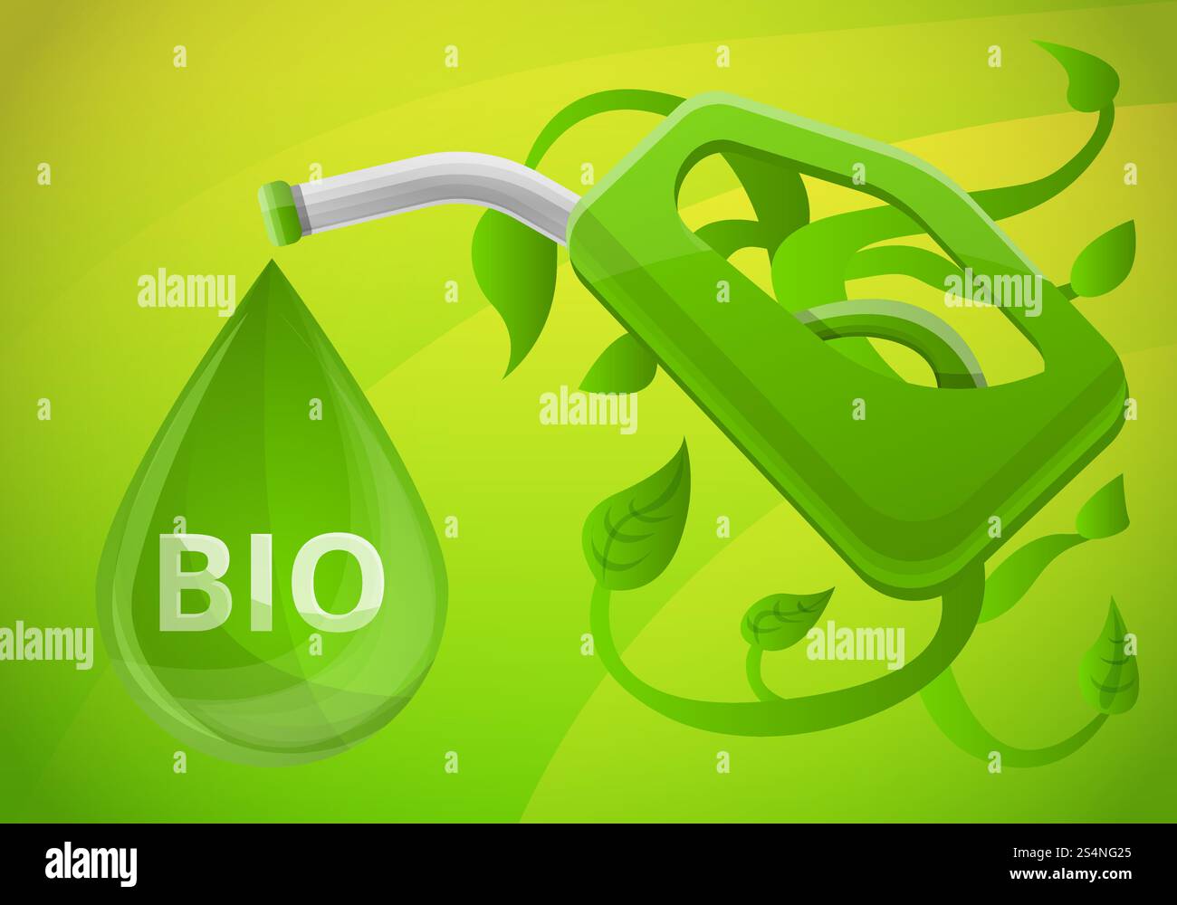 Bio fuel station concept banner. Cartoon illustration of bio fuel ...