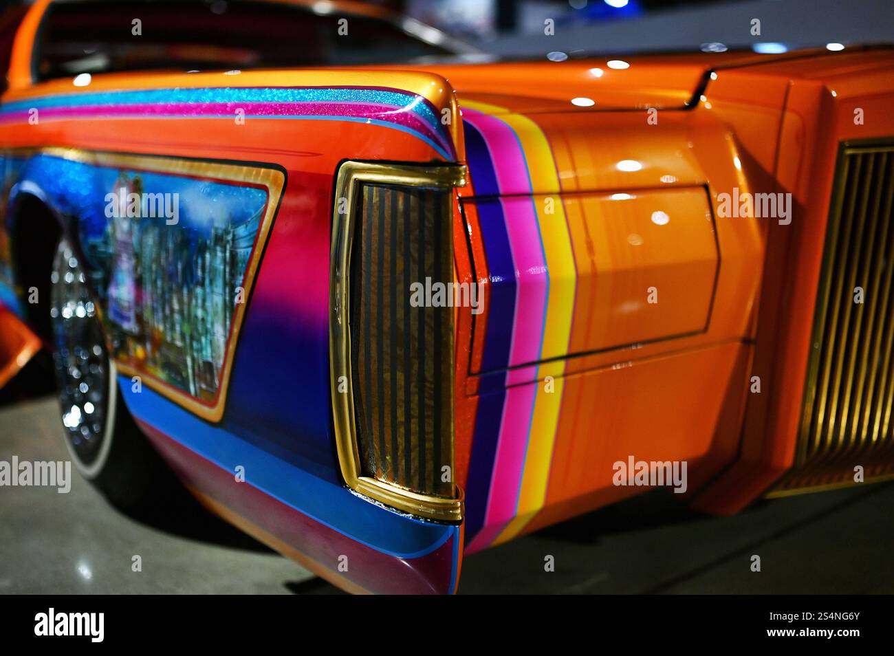 Detail of a classic car at Petersen Automotive Museum on Wilshire ...