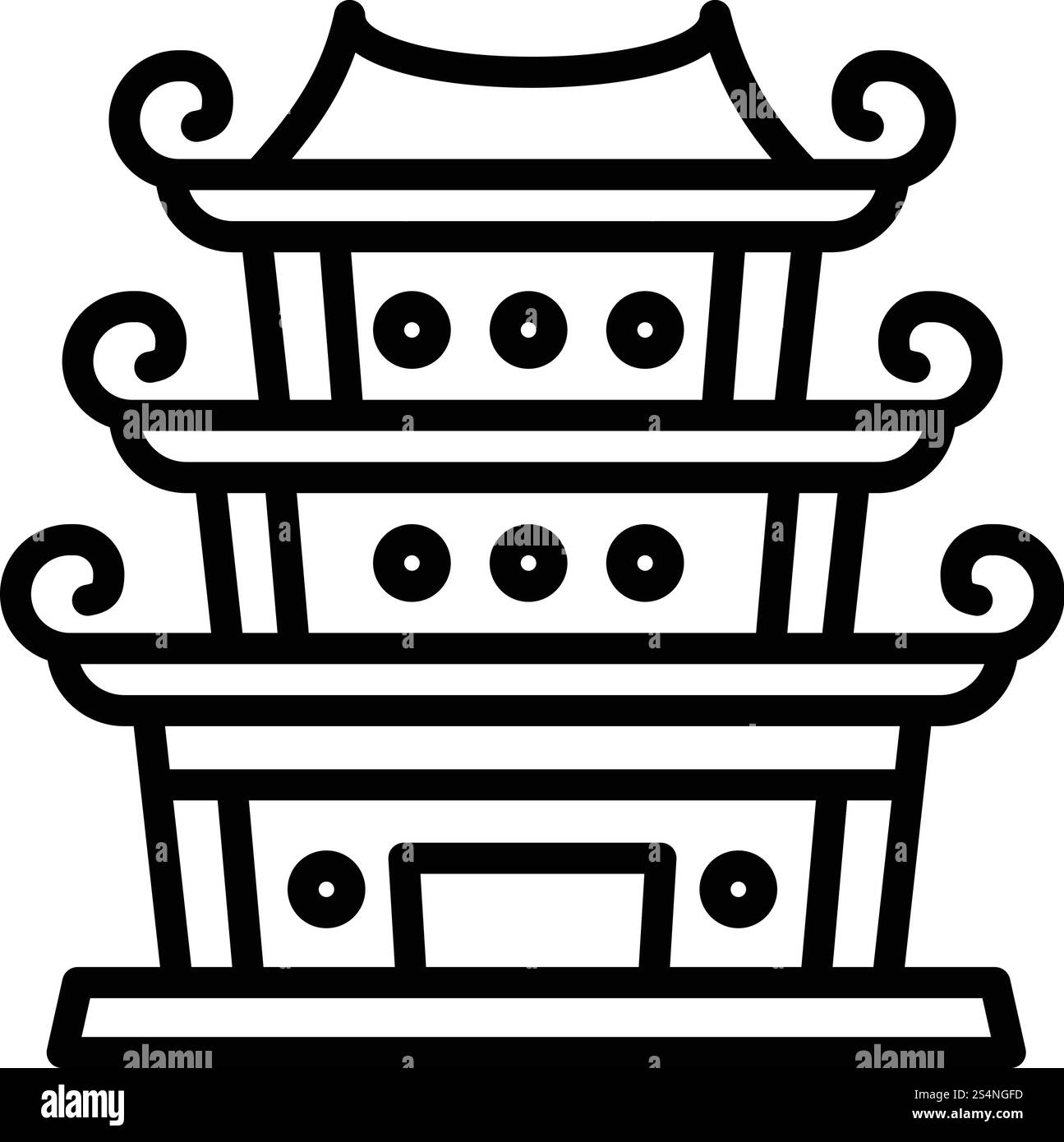 Chinese temple icon. Outline chinese temple vector icon for web design ...