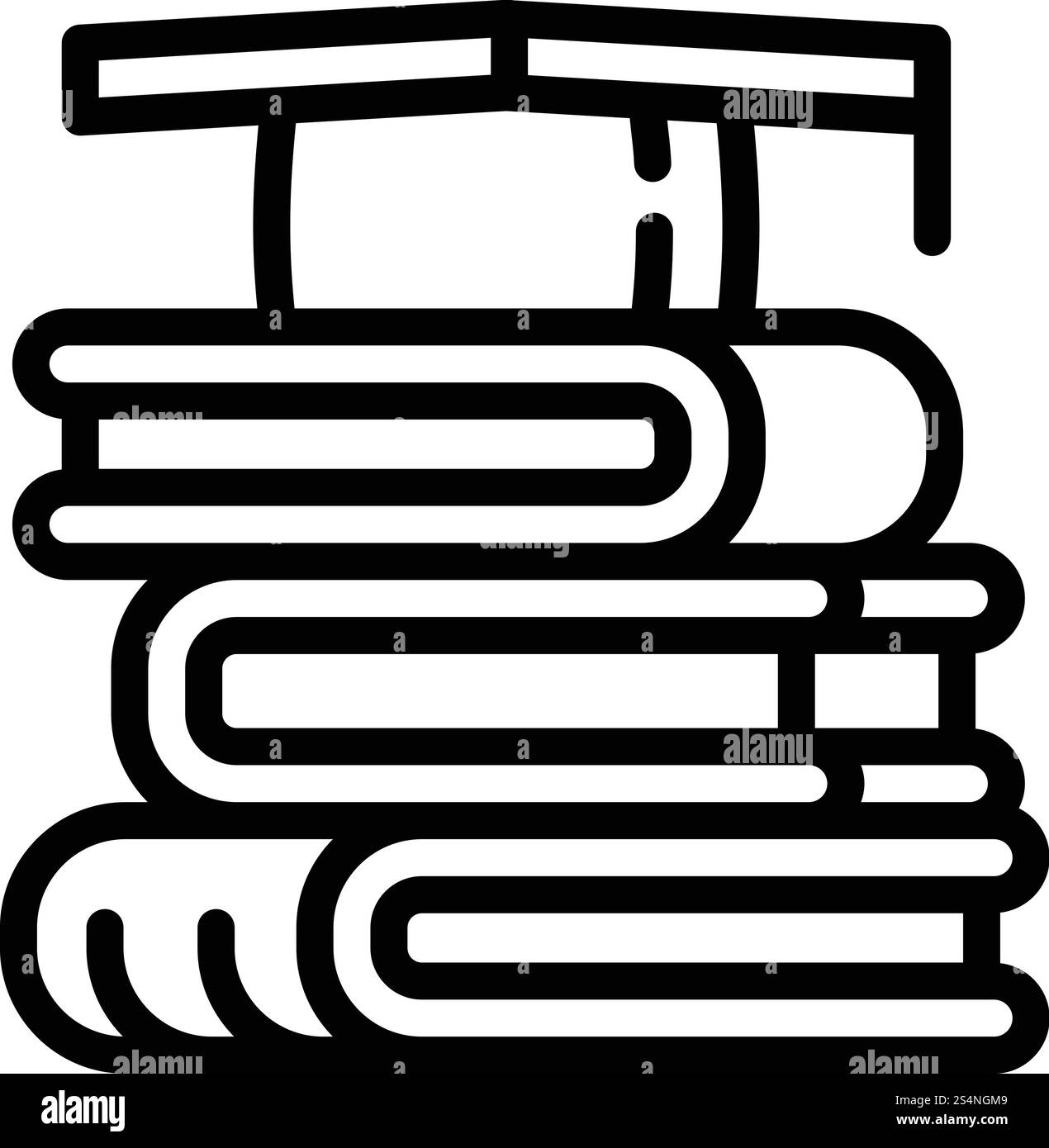 Stack of books icon. Outline stack of books vector icon for web design ...
