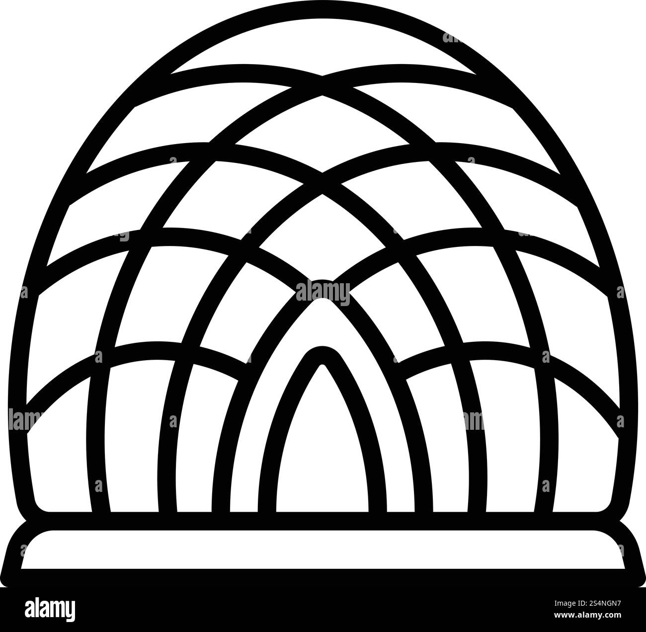 Geo dome icon. Outline geo dome vector icon for web design isolated on ...