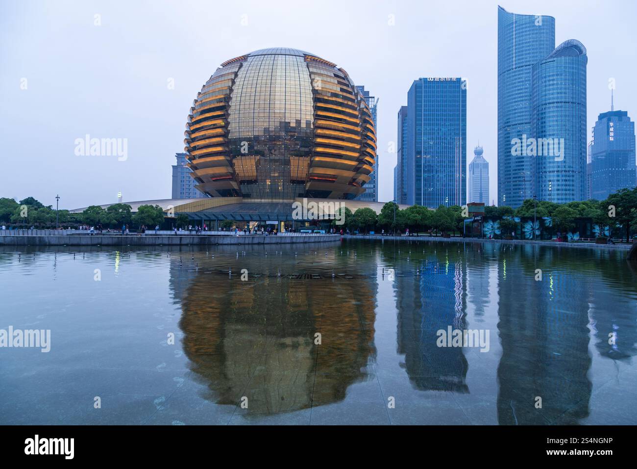 Qianjiang New City (Qianjiang CBD) Night view in Hangzhou, Zhejiang ...