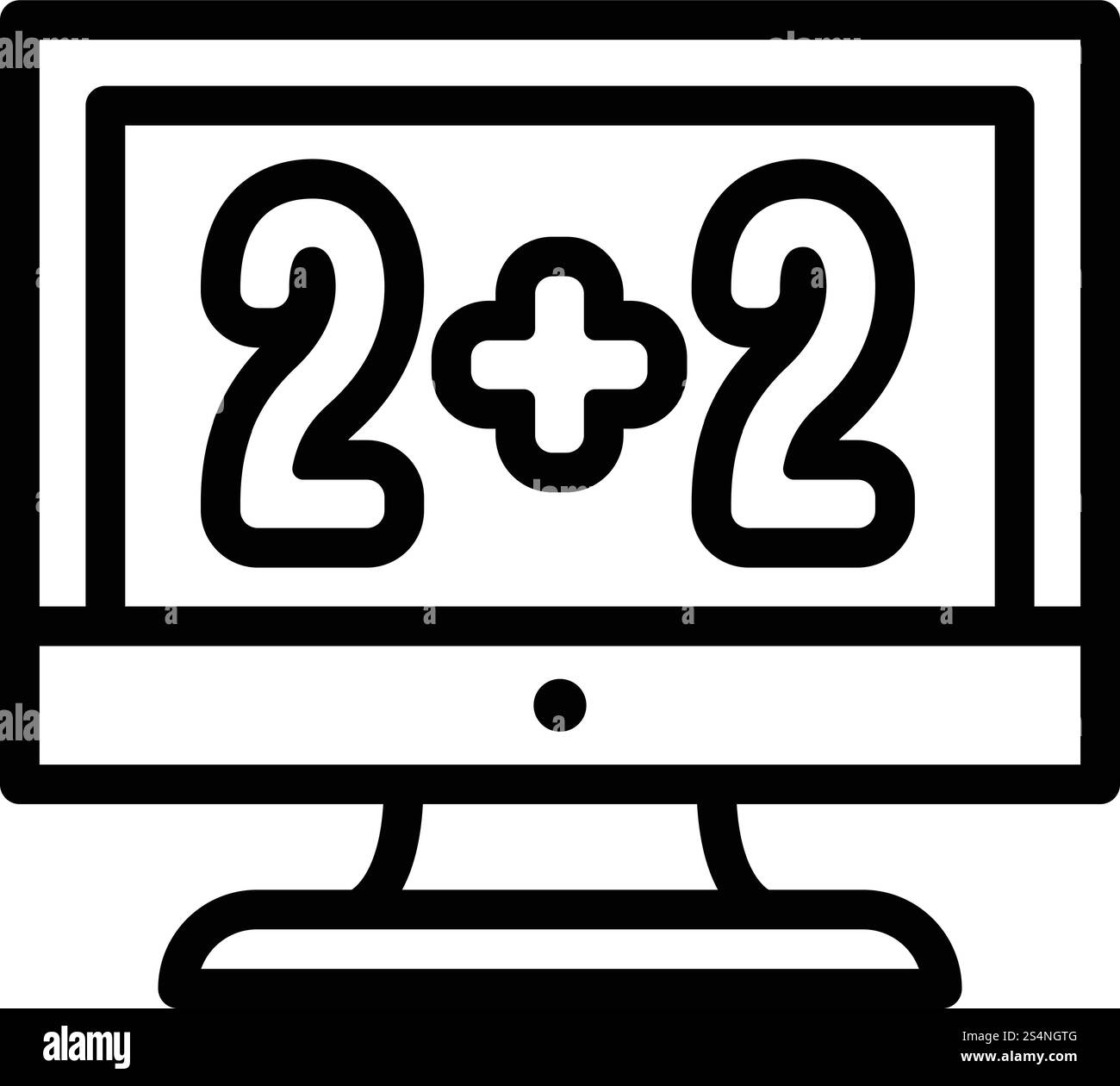 Computer calculations icon. Outline computer calculations vector icon ...