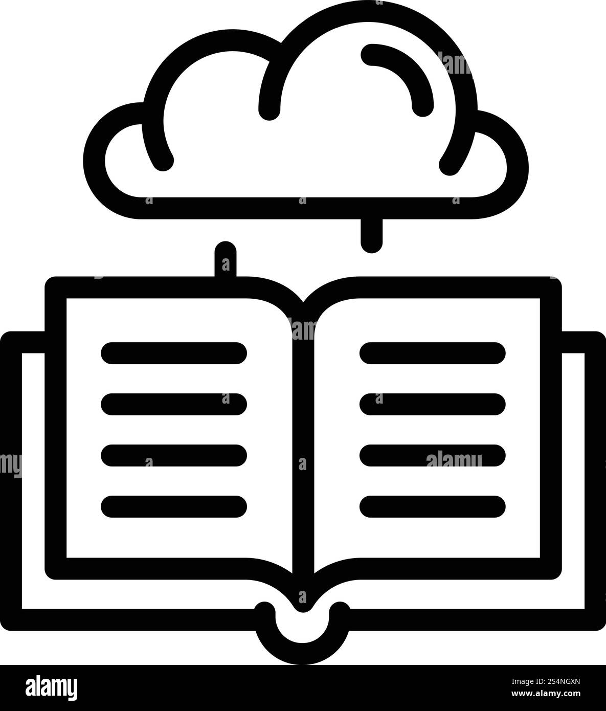 Cloud book icon. Outline cloud book vector icon for web design isolated ...