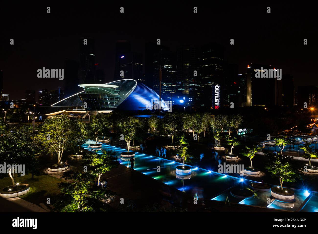 Qianjiang New City (Qianjiang CBD) Night view in Hangzhou, Zhejiang ...