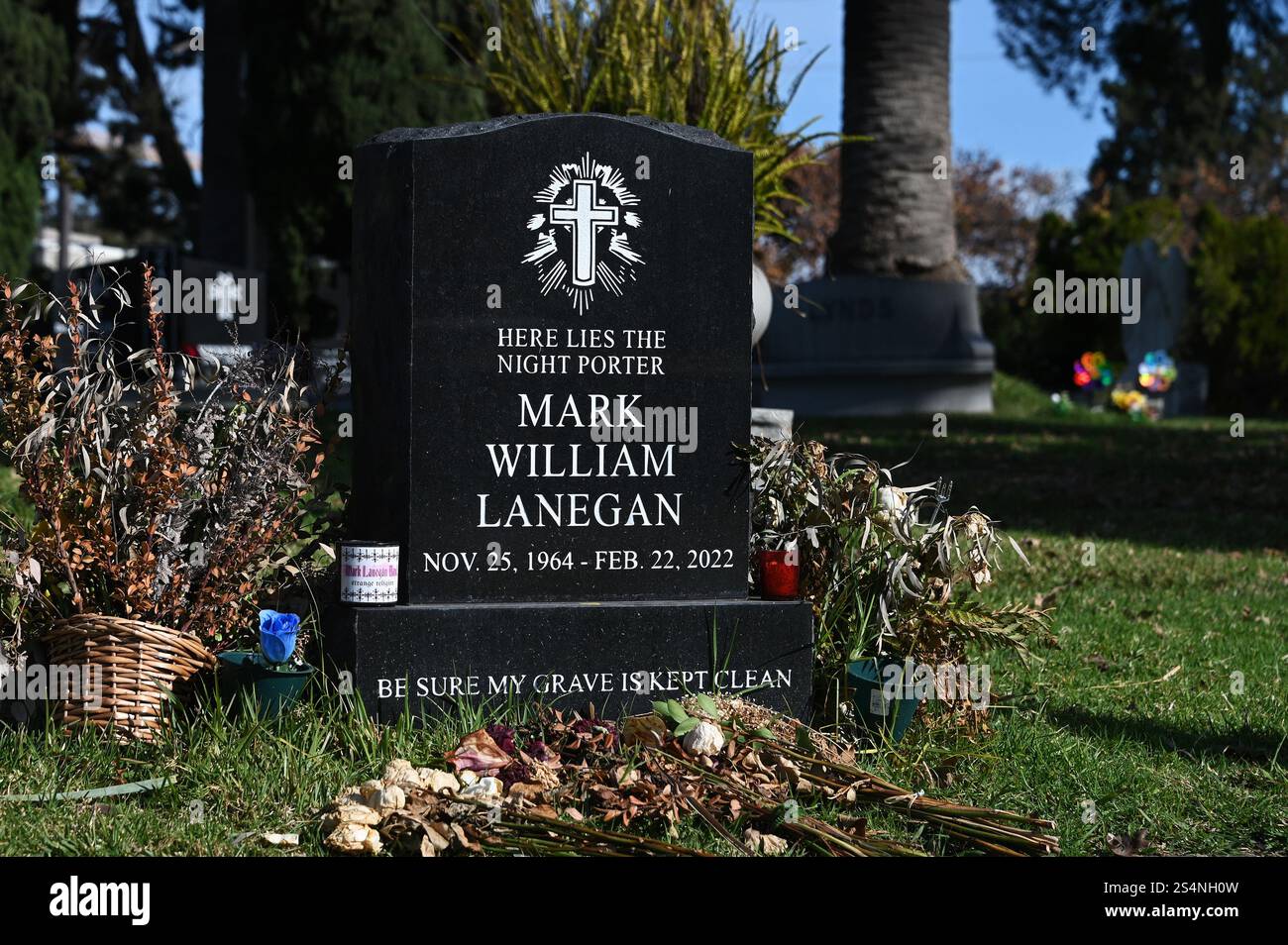 Tombstone of Mark Lanegan on the Hollywood Forever Cemetery, Hollywood ...