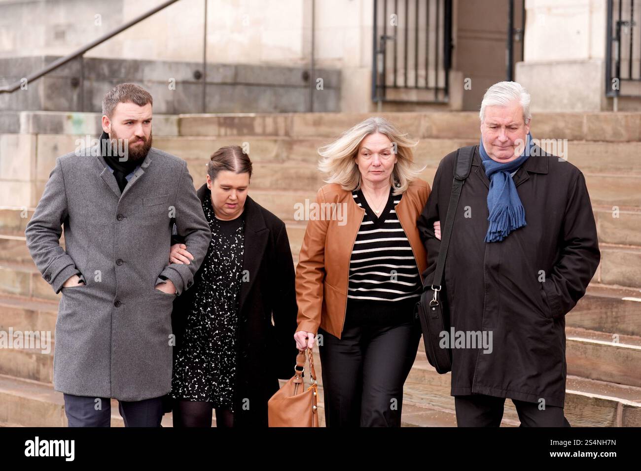 (left to right) Maddy Cusack's brother Richard with his partner Emily ...