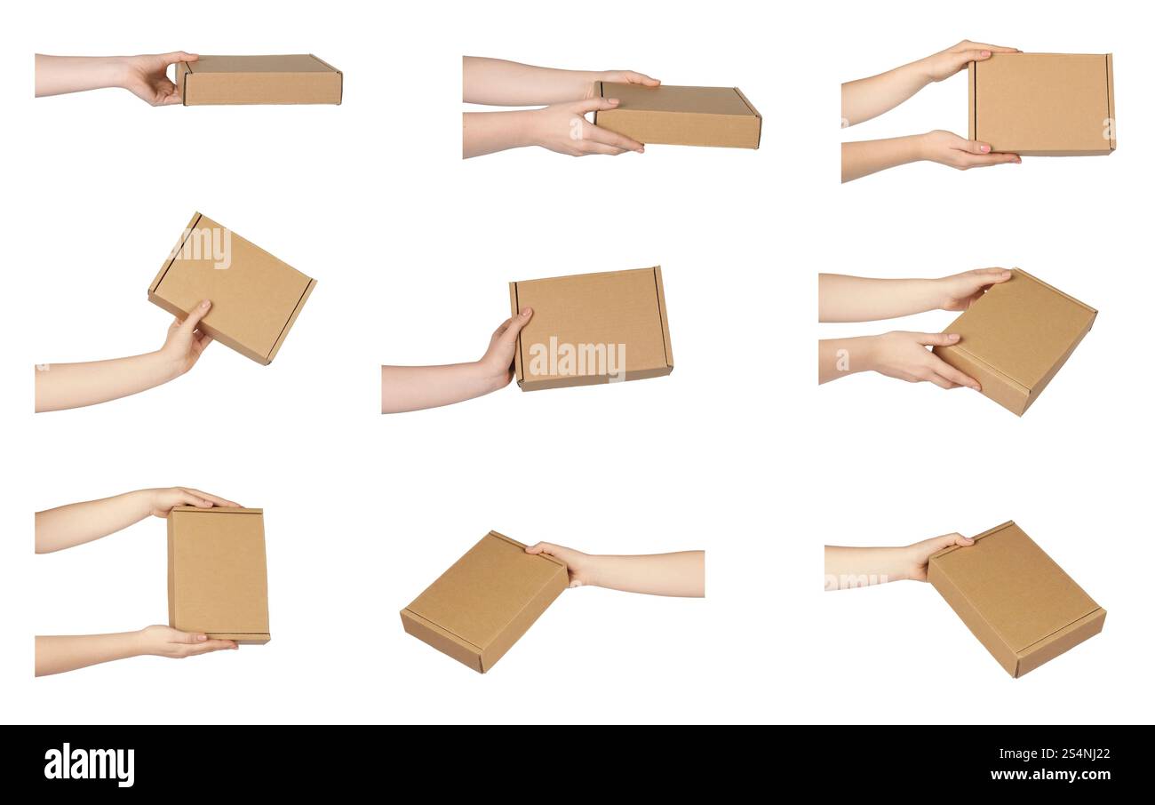 Woman sending parcel Cut Out Stock Images & Pictures - Alamy