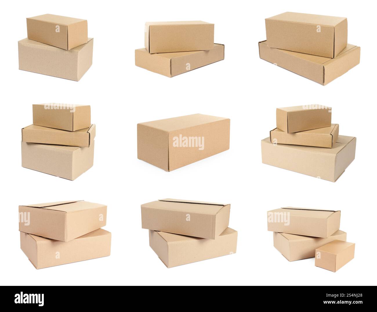 Many different parcels isolated on white, set Stock Photo - Alamy