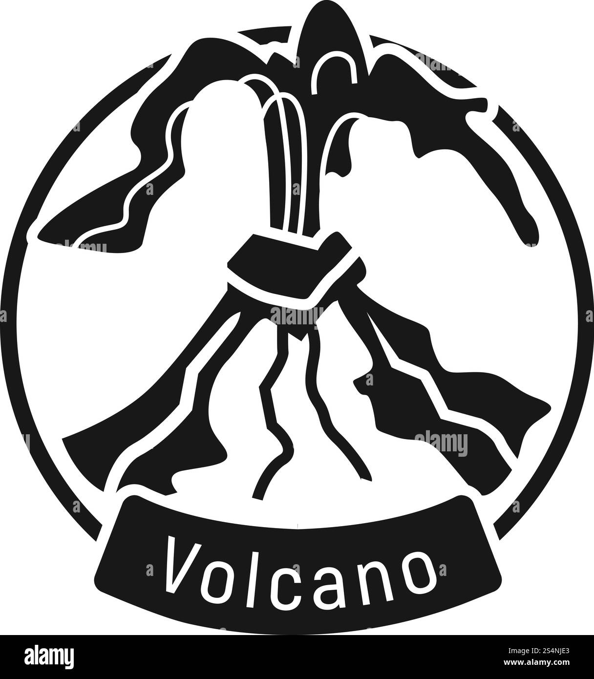 Exploding volcano logo. Simple illustration of exploding volcano vector ...