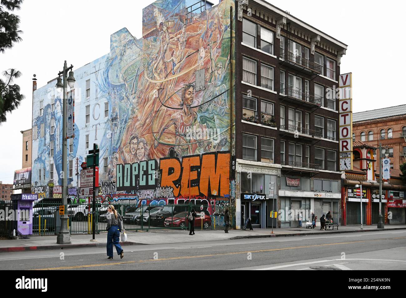 Mural on South Broadway, Downtown, Los Angeles, California, USA Stock ...