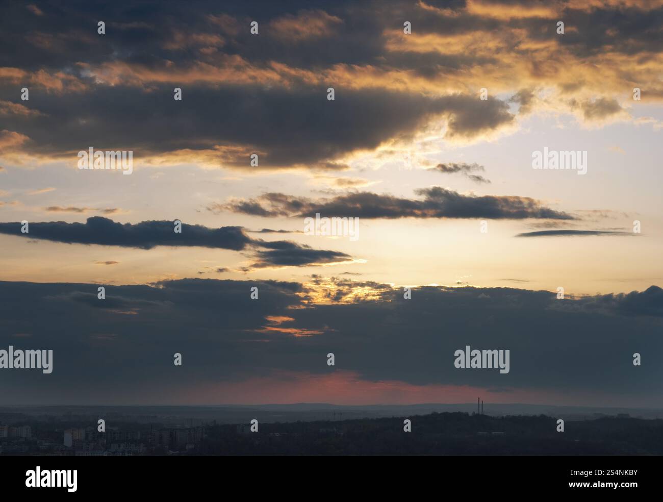 Evening sky with clouds and Lviv City view Stock Photo - Alamy