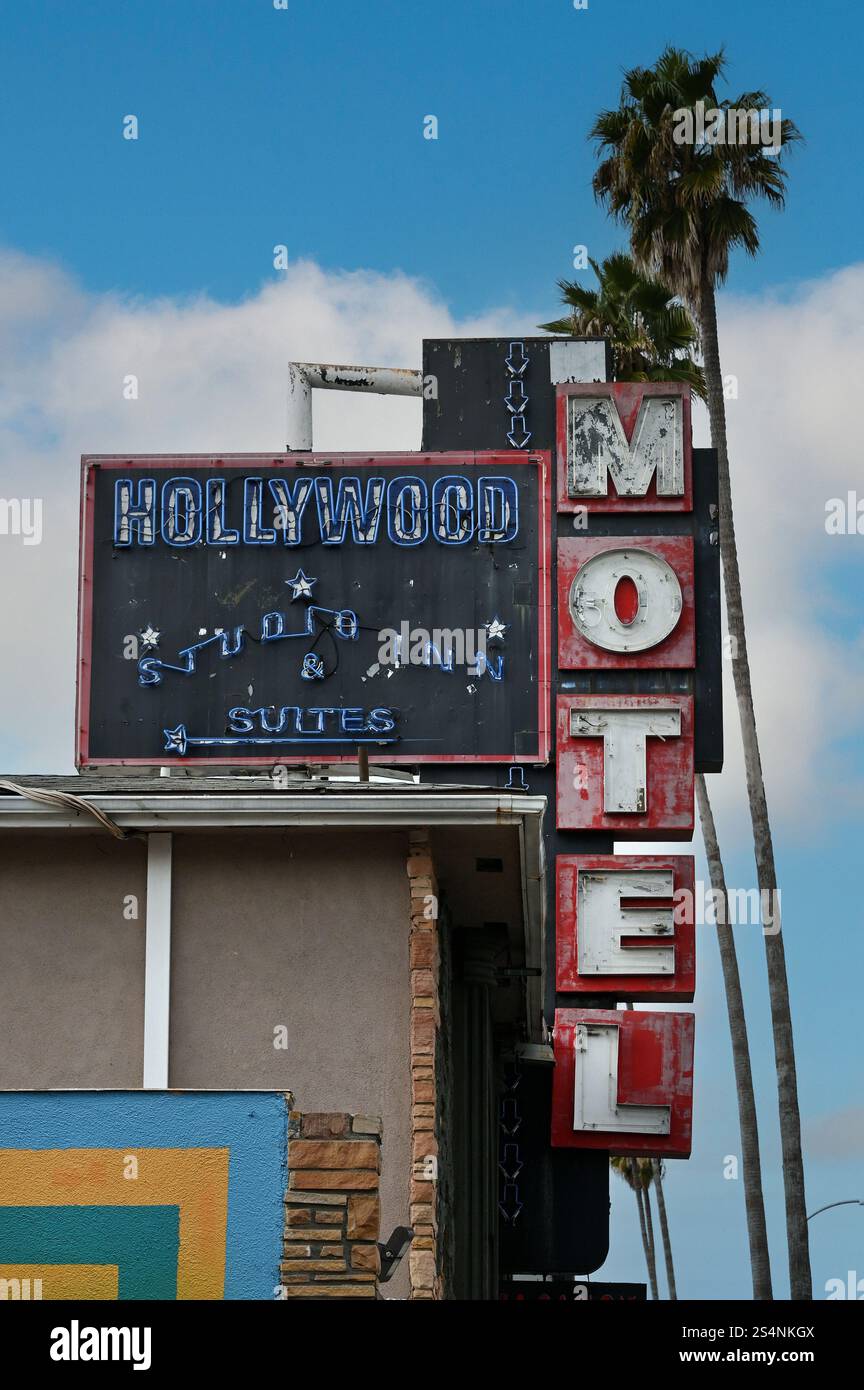 Hollywood Motel on Sunset Boulevard, Los Angeles, California, USA Stock ...