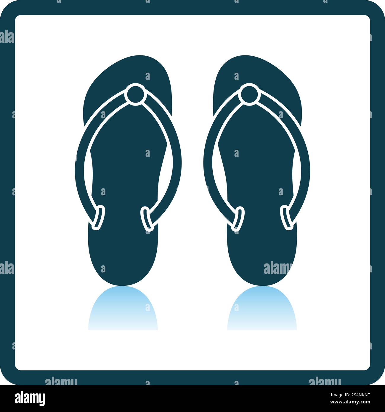 Spa Slippers Icon. Square Shadow Reflection Design. Vector Illustration Stock Vector Image & Art ...
