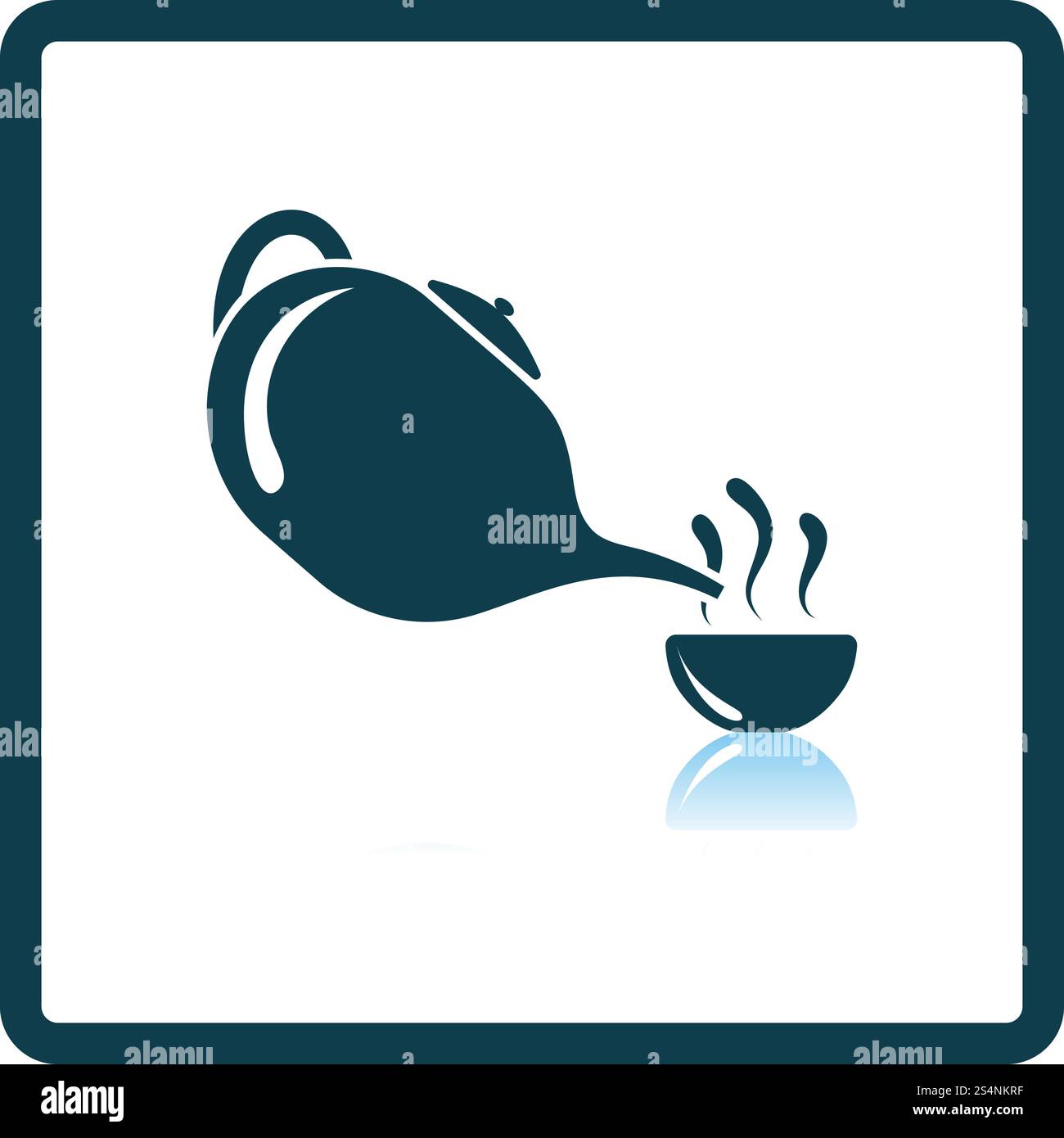 SPA Tea Pot With Cup Icon. Square Shadow Reflection Design. Vector ...