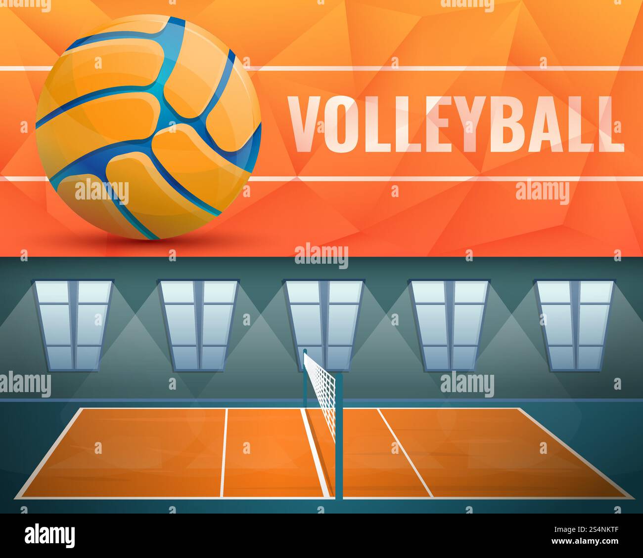 Volleyball banner set. Cartoon illustration of volleyball vector banner ...
