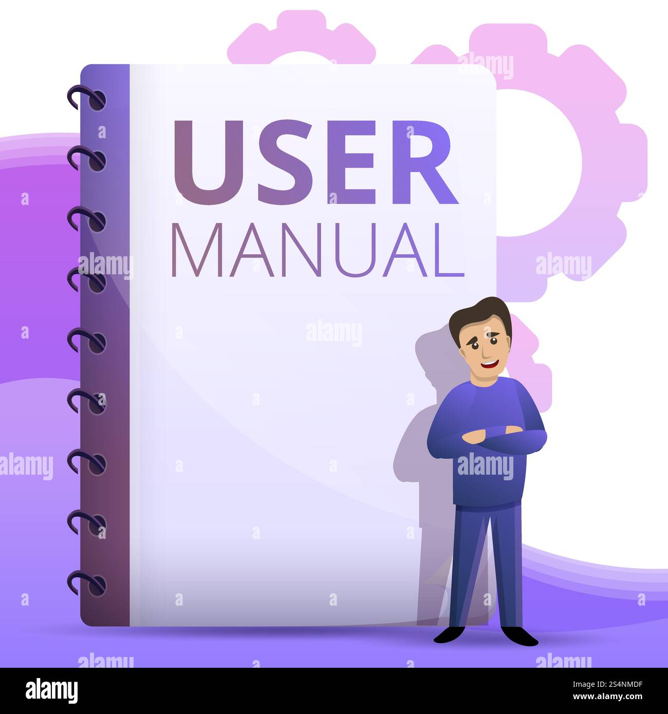 User guide concept background. Cartoon illustration of user guide ...