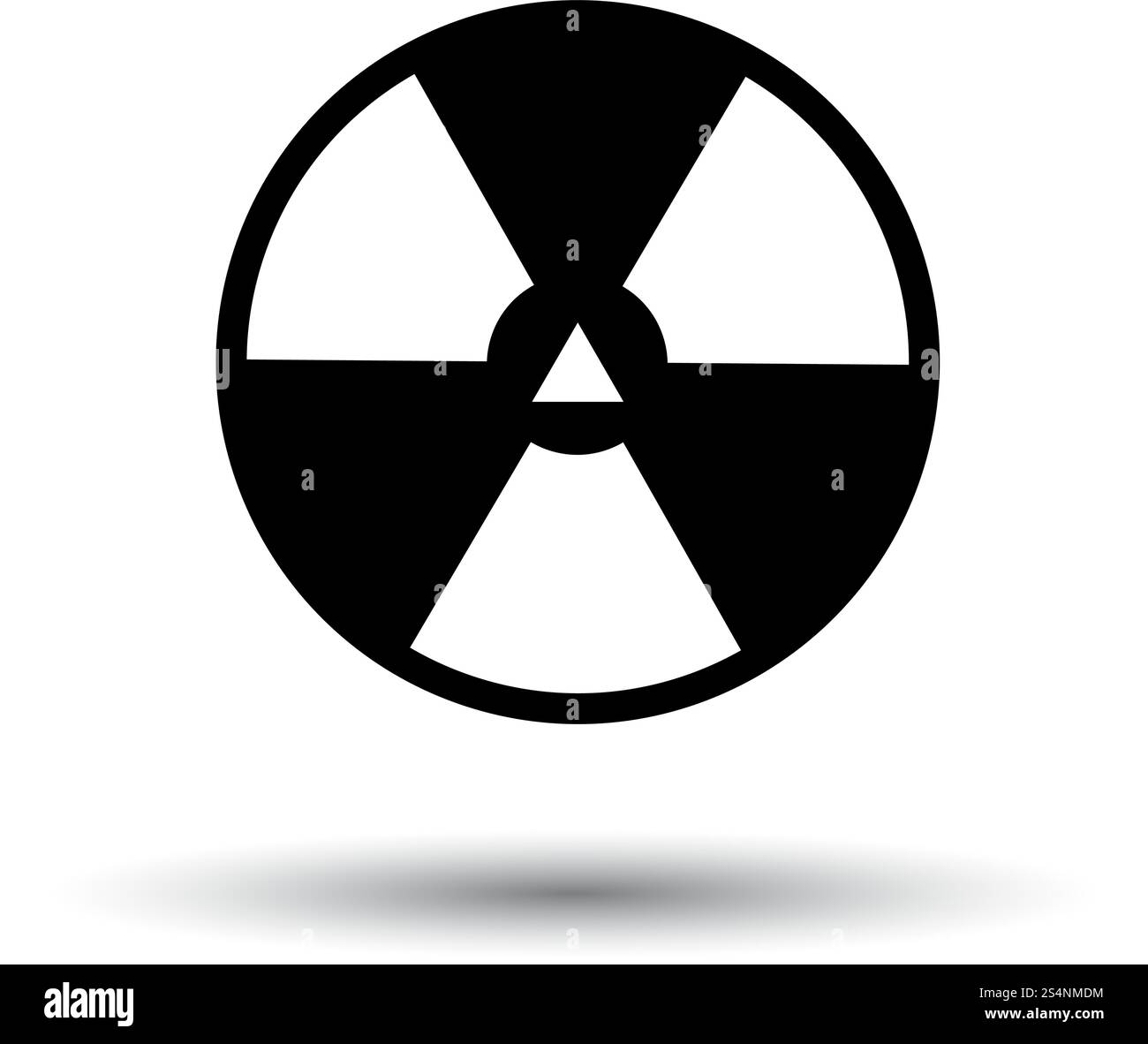 Radiation Icon. Black on White Background With Shadow. Vector ...