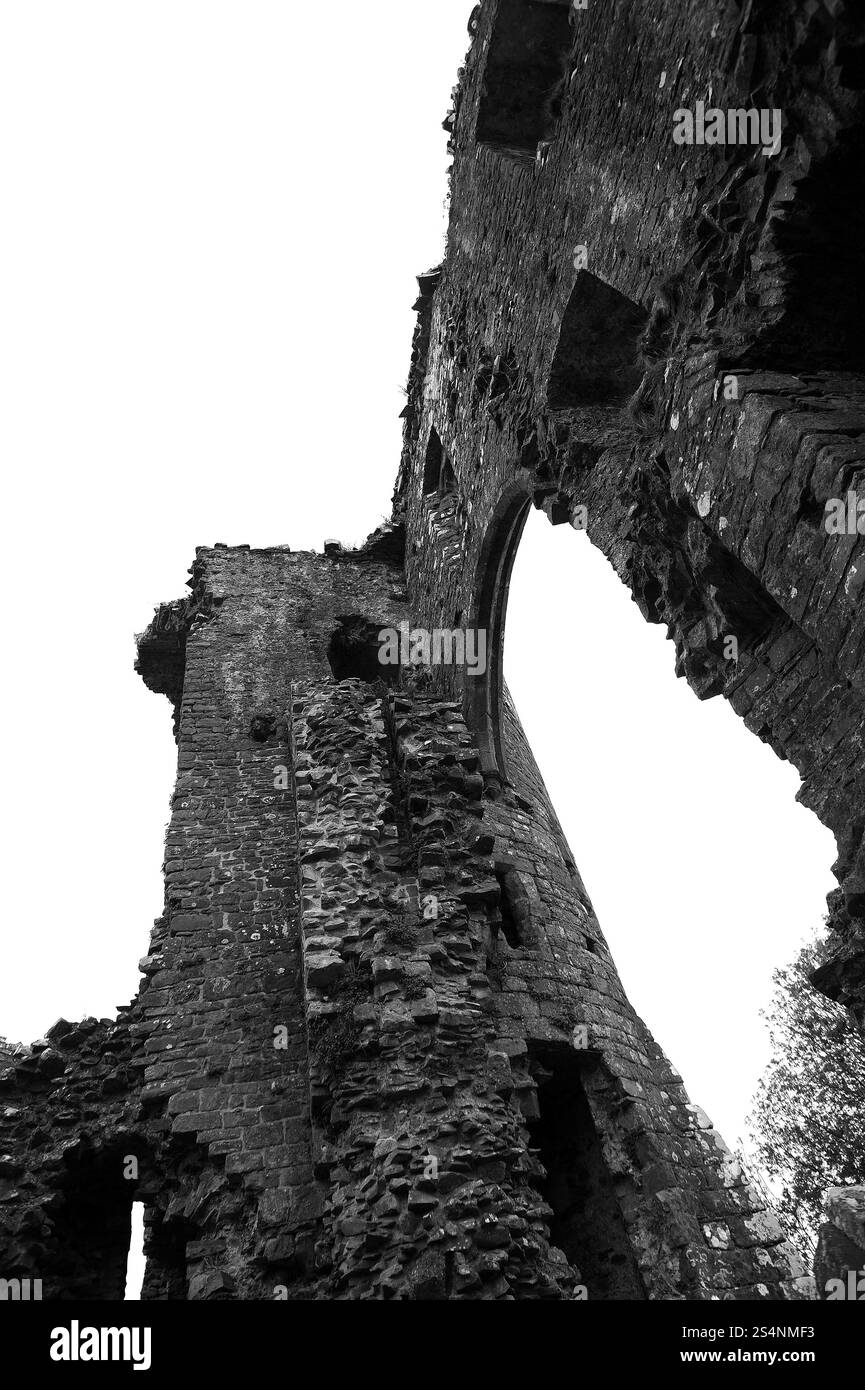 Interior of gatehouse, Llawhaden Castle Stock Photo - Alamy