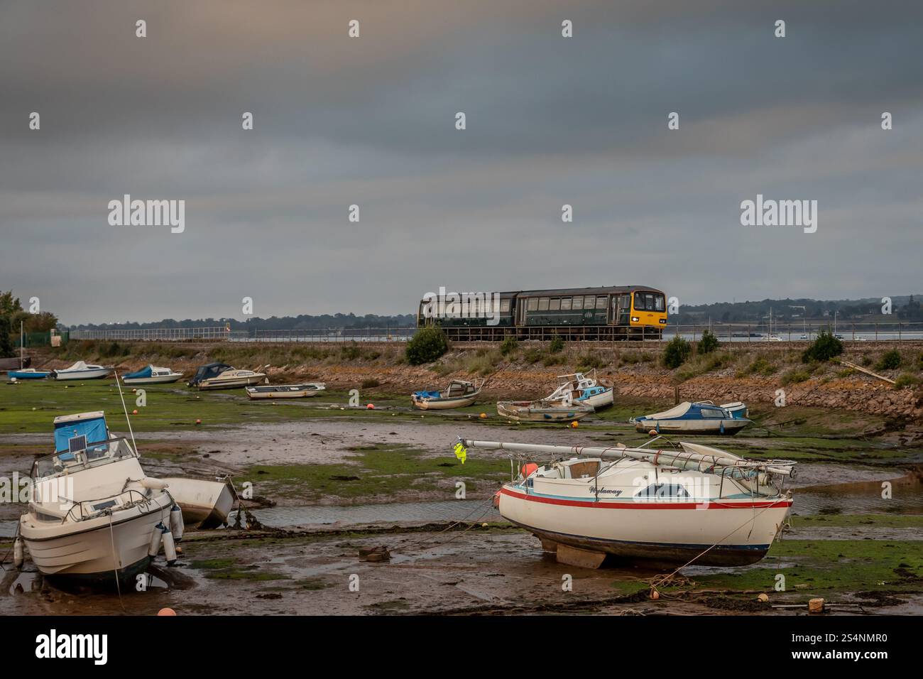 GWR Class 143 No. 143611 passes Cockwood Harbour, Devon, England, UK ...