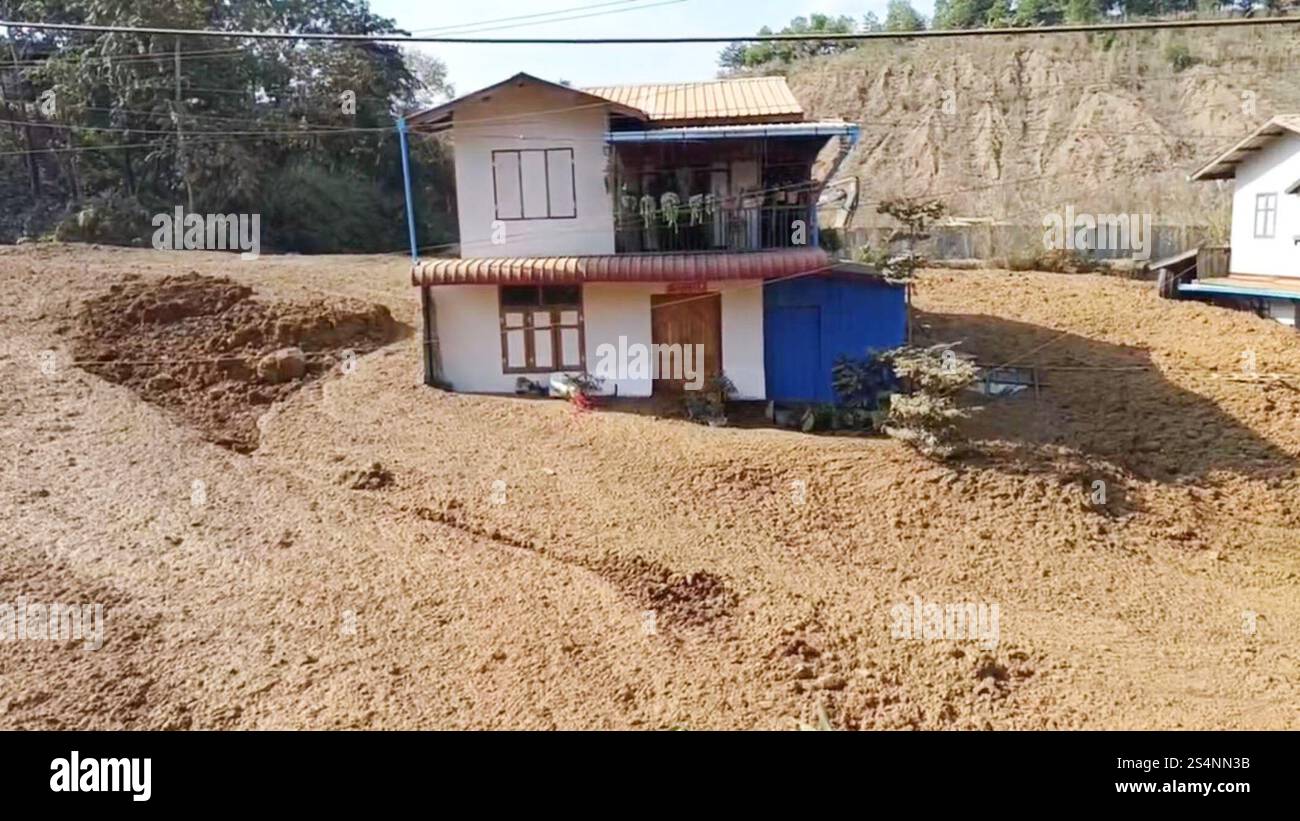 Hpakant. 13th Jan, 2025. The screenshot captured from a video shows a ...