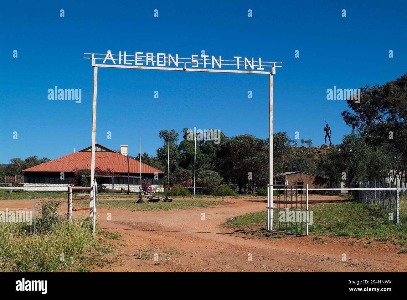 Aileron, NT, Australia - April 19, 2010: Station with overlooking Giant ...