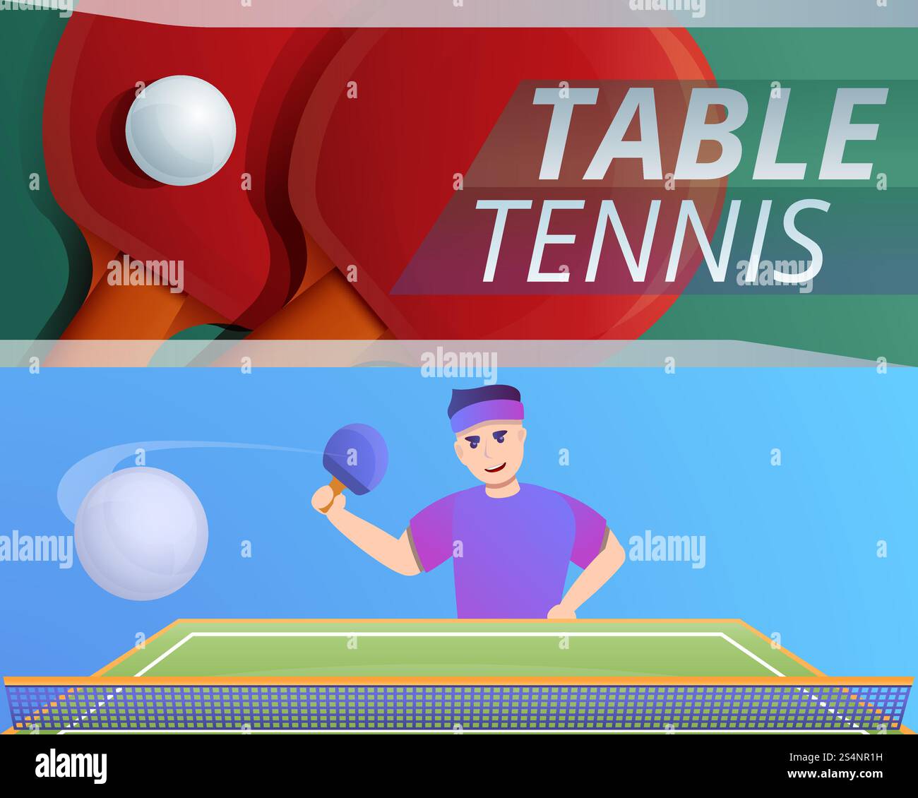 Table tennis banner set. Cartoon illustration of table tennis vector ...